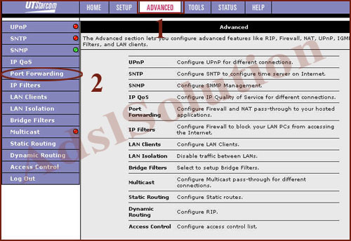 Utstarcom UT300R2U aprire porte emule